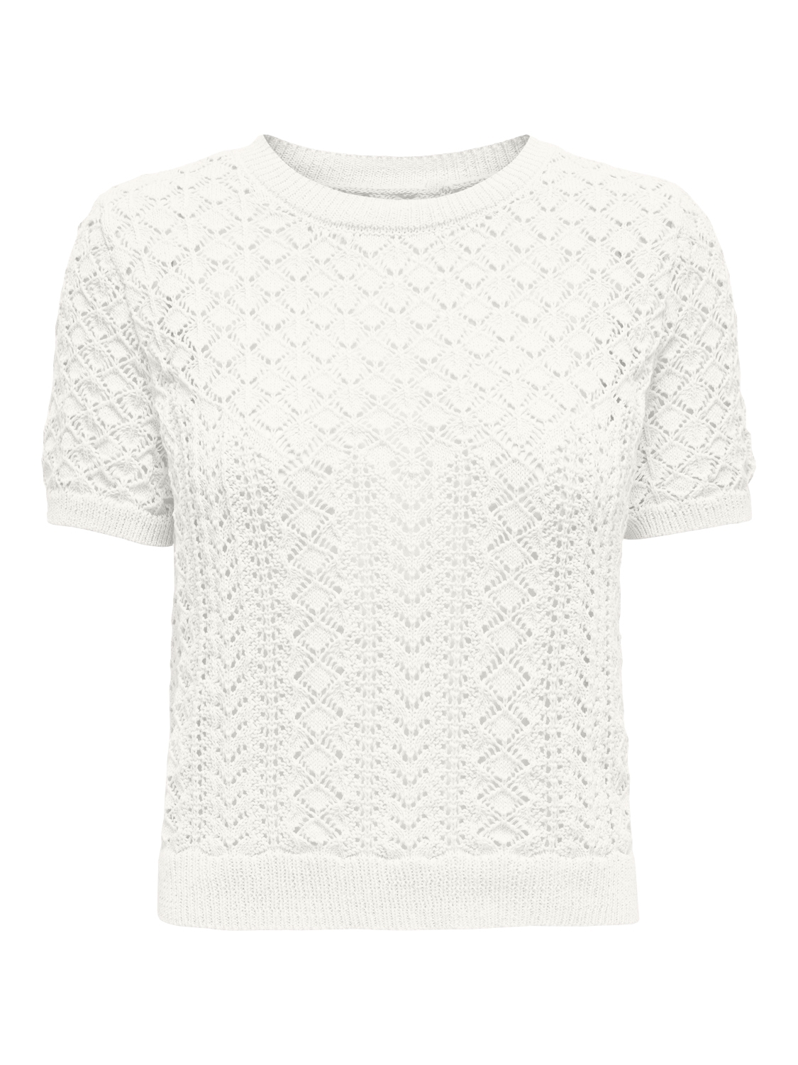 Only onlsaga life ss o-neck cc knt Trui korte mouw cloud dancer | Expresswear.nl